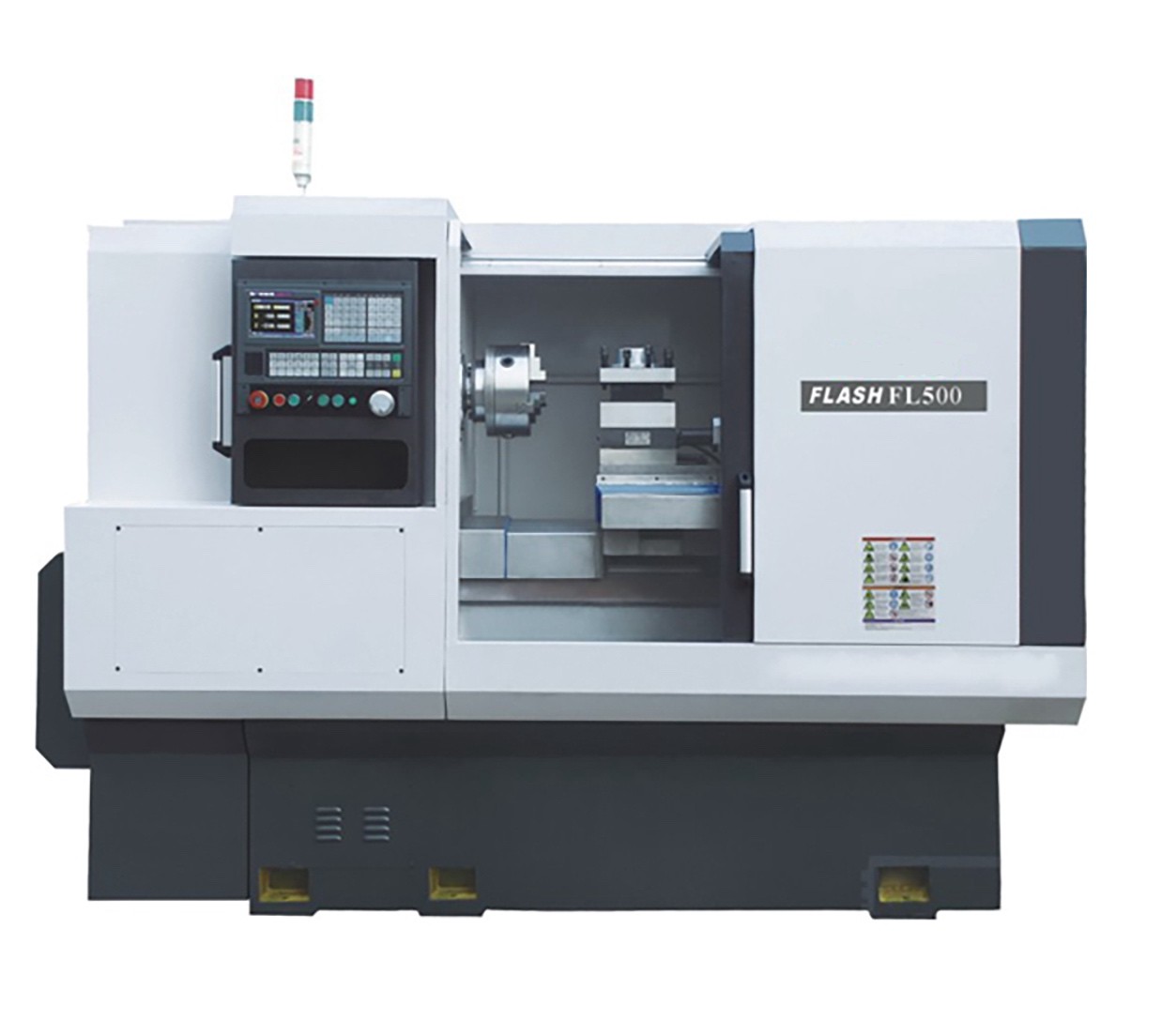 FL550 Flat Bed CNC Lathe Linear Guideway Manual chuck 12"